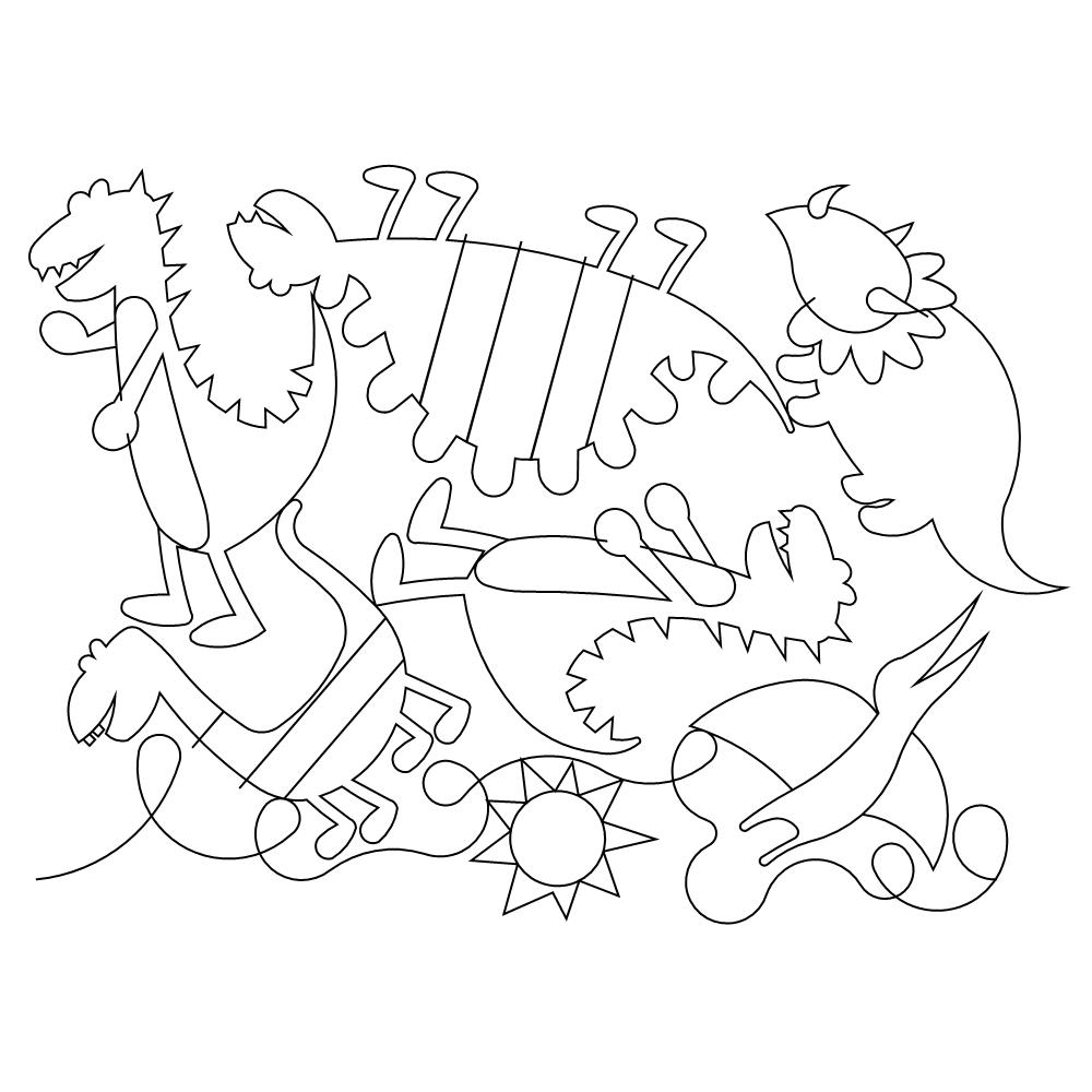 dinosaur pano 002 - Edge to Edge Quilting Patterns